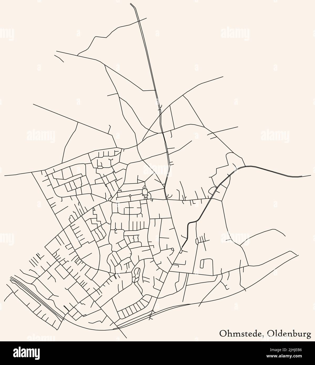 Street roads map of the OHMSTEDE DISTRICT, OLDENBURG Stock Vector Image ...