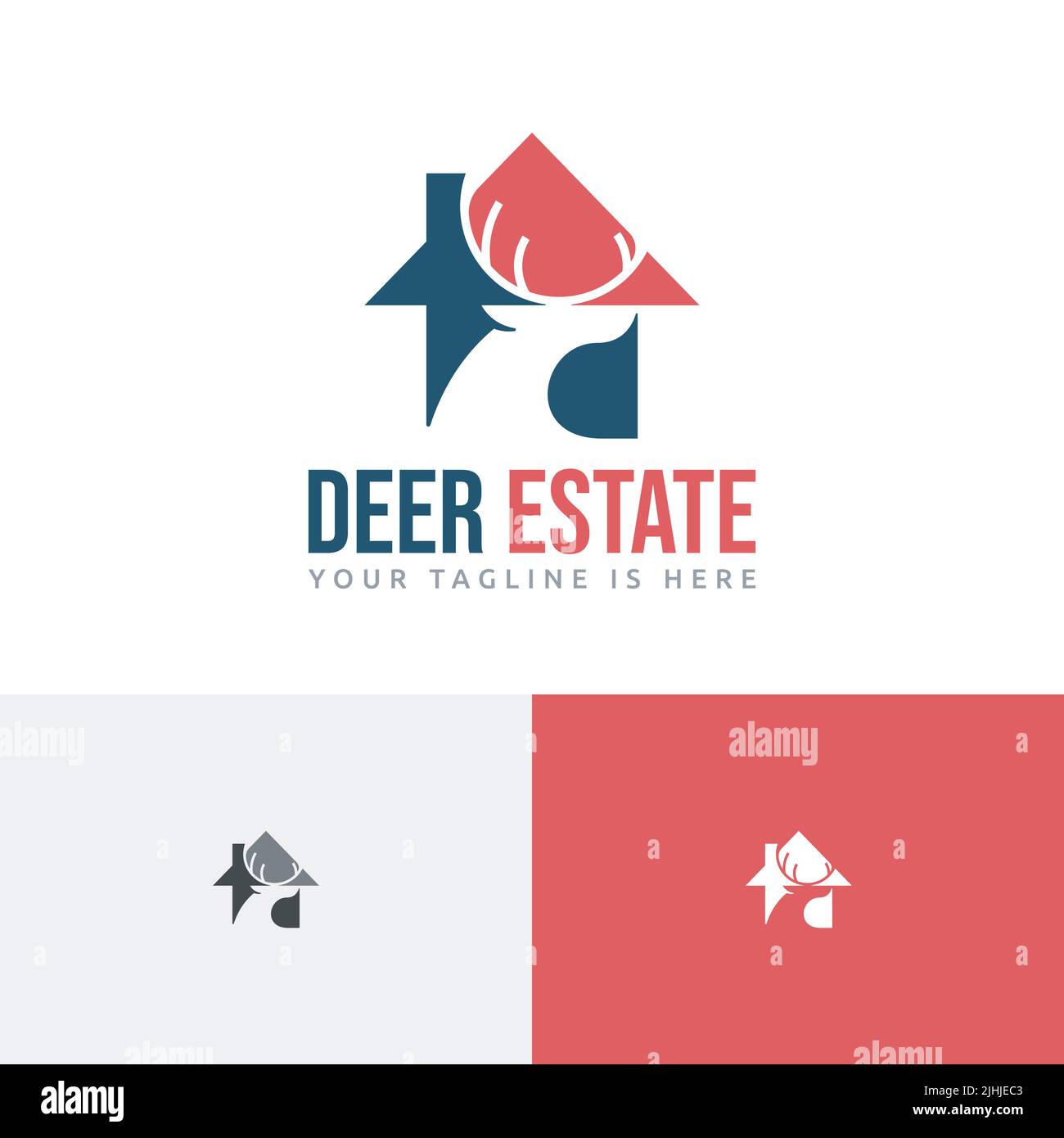 Deer Real Estate House Home Realty Business Logo Stock Vector Image ...