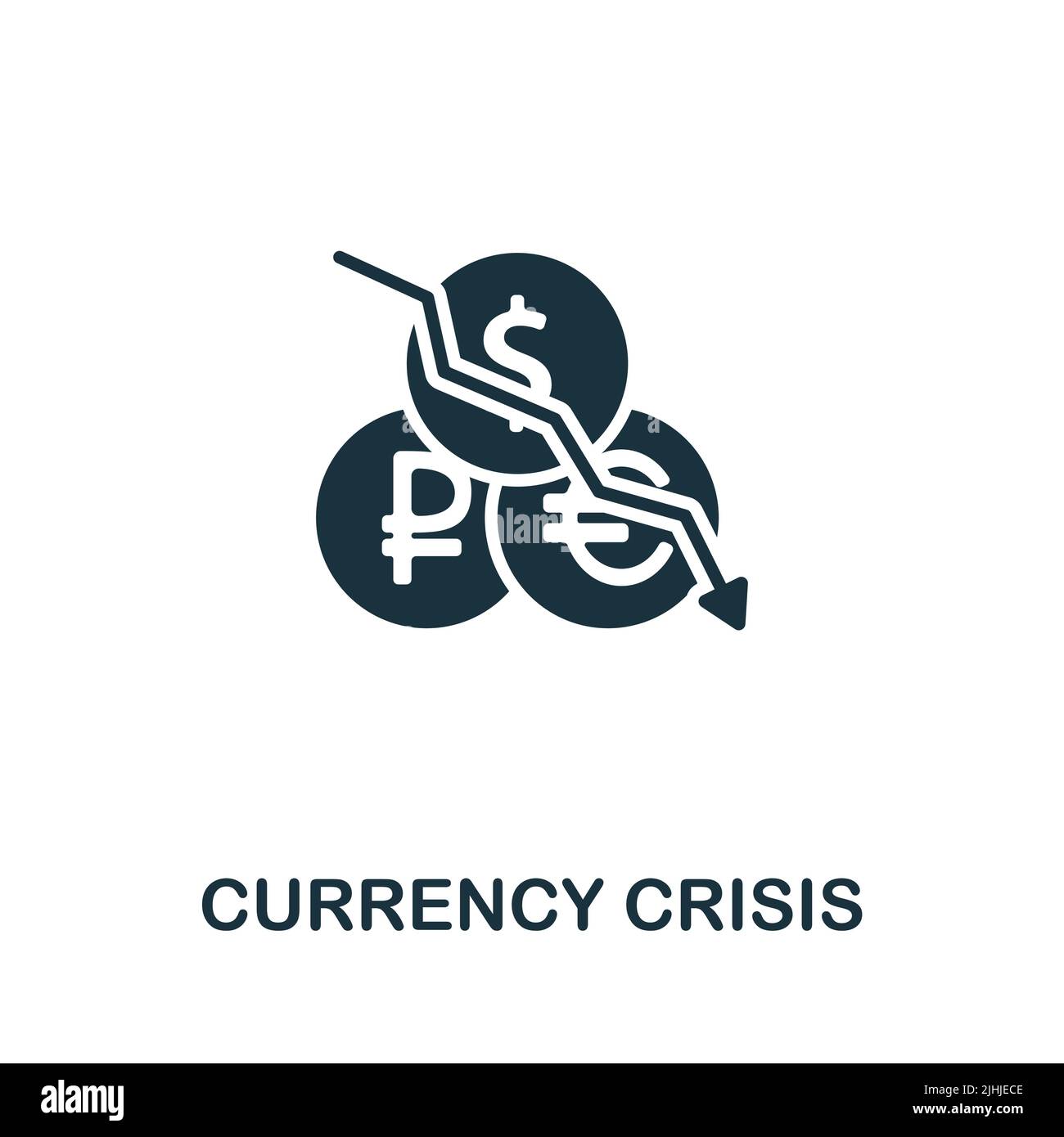 Currency Crisis icon. Monochrome simple line Economic Crisis icon for ...