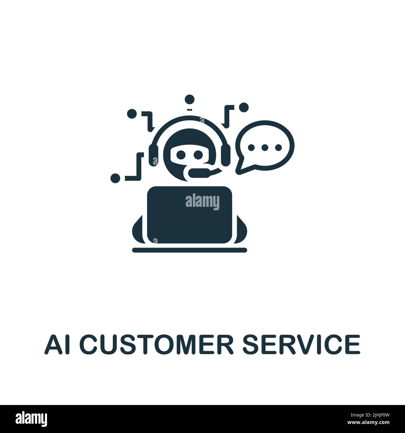 Ai Customer Service icon. Monochrome simple line Data Science icon for ...