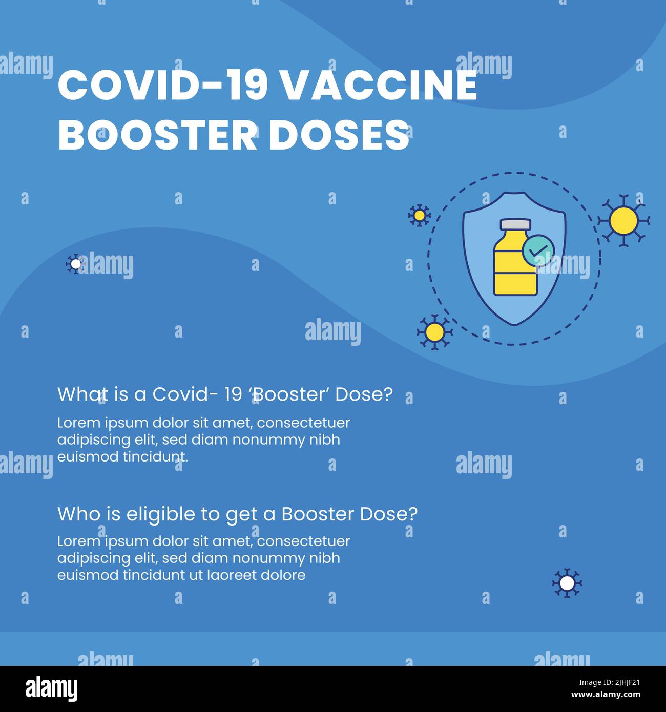 Covid-19 Vaccine Booster Doses Based Poster Design In Blue Color Stock ...