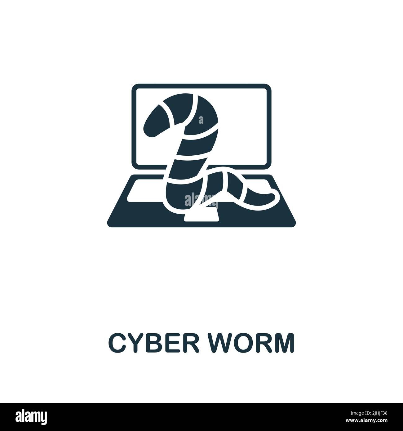 Cyber Worm icon. Simple line element cybercrime symbol for templates ...