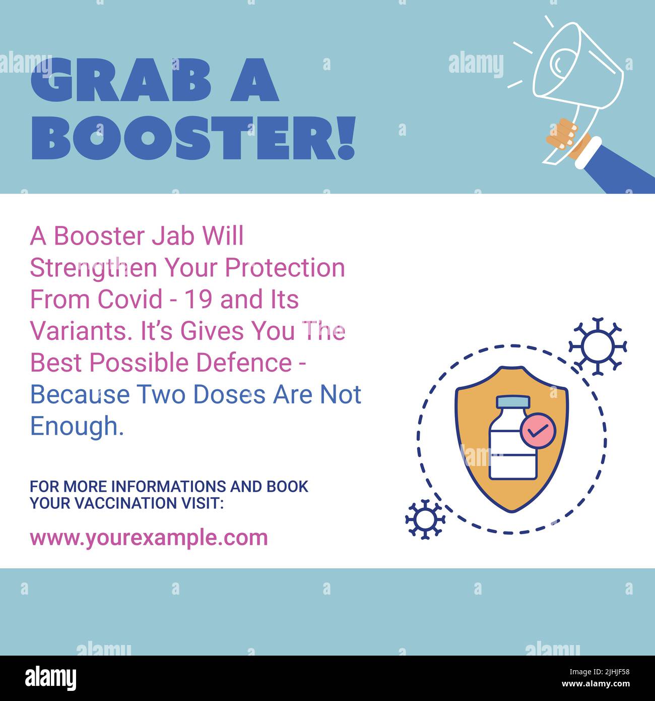 Grab Your COVID-19 Booster Poster Design For Advertising Stock Vector ...