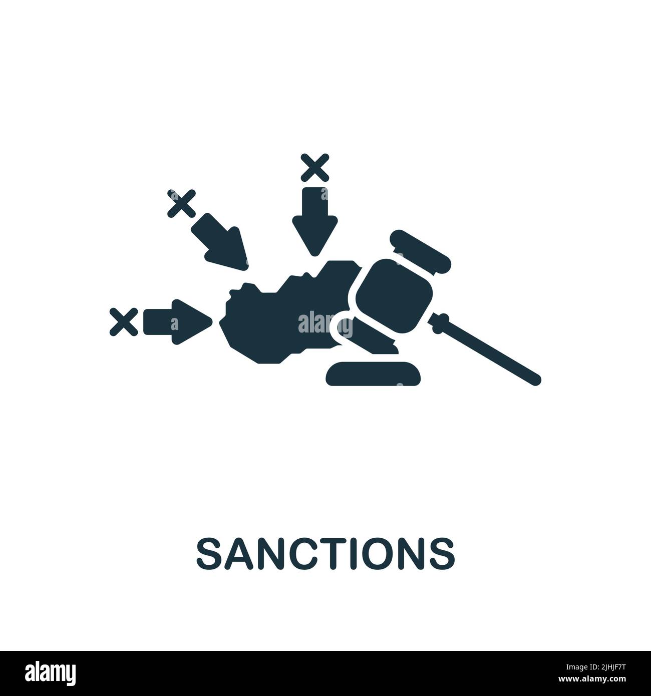 Sanctions icon. Monochrome simple line Economic Crisis icon for ...