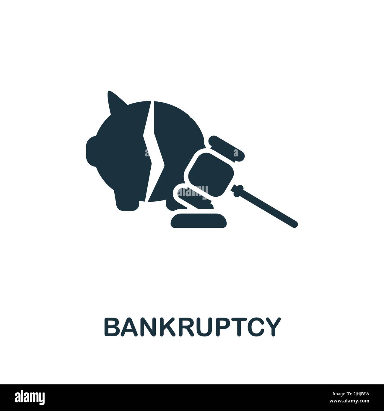 Bankruptcy icon. Monochrome simple line Economic Crisis icon for ...
