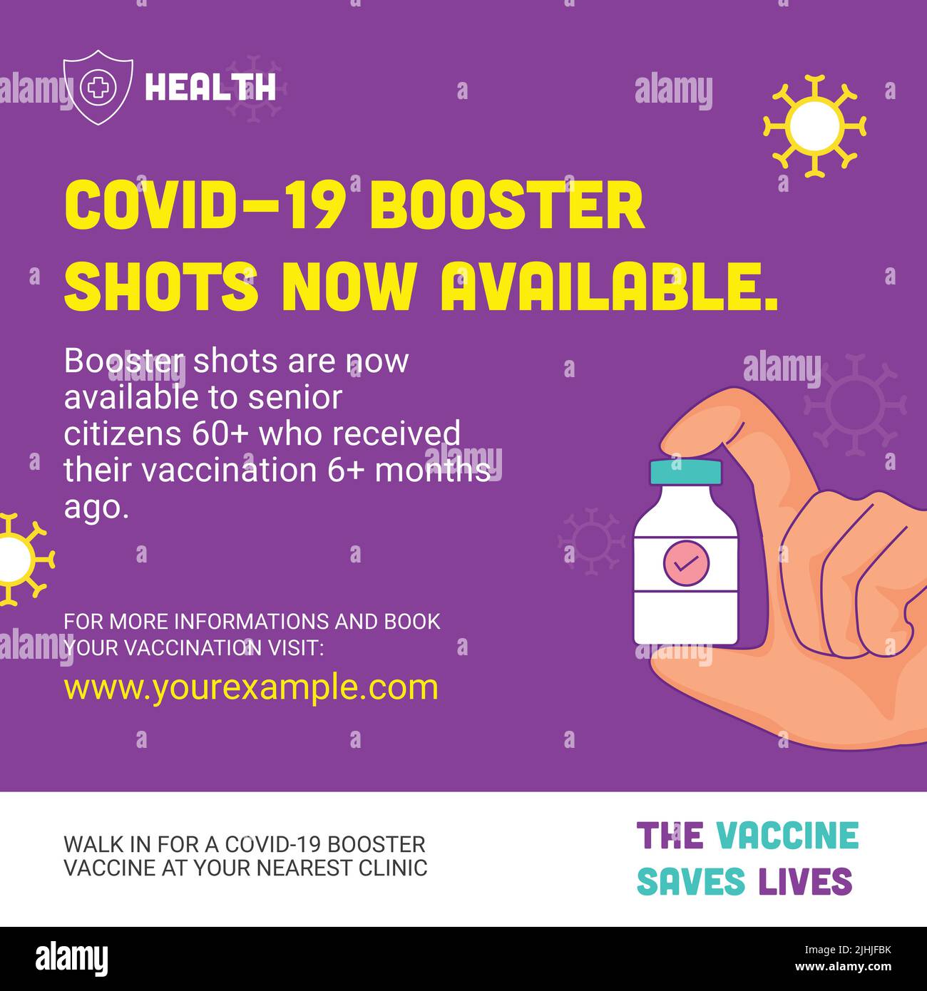 Covid-19 Booster Shots Now Available Poster Design For Awareness ...