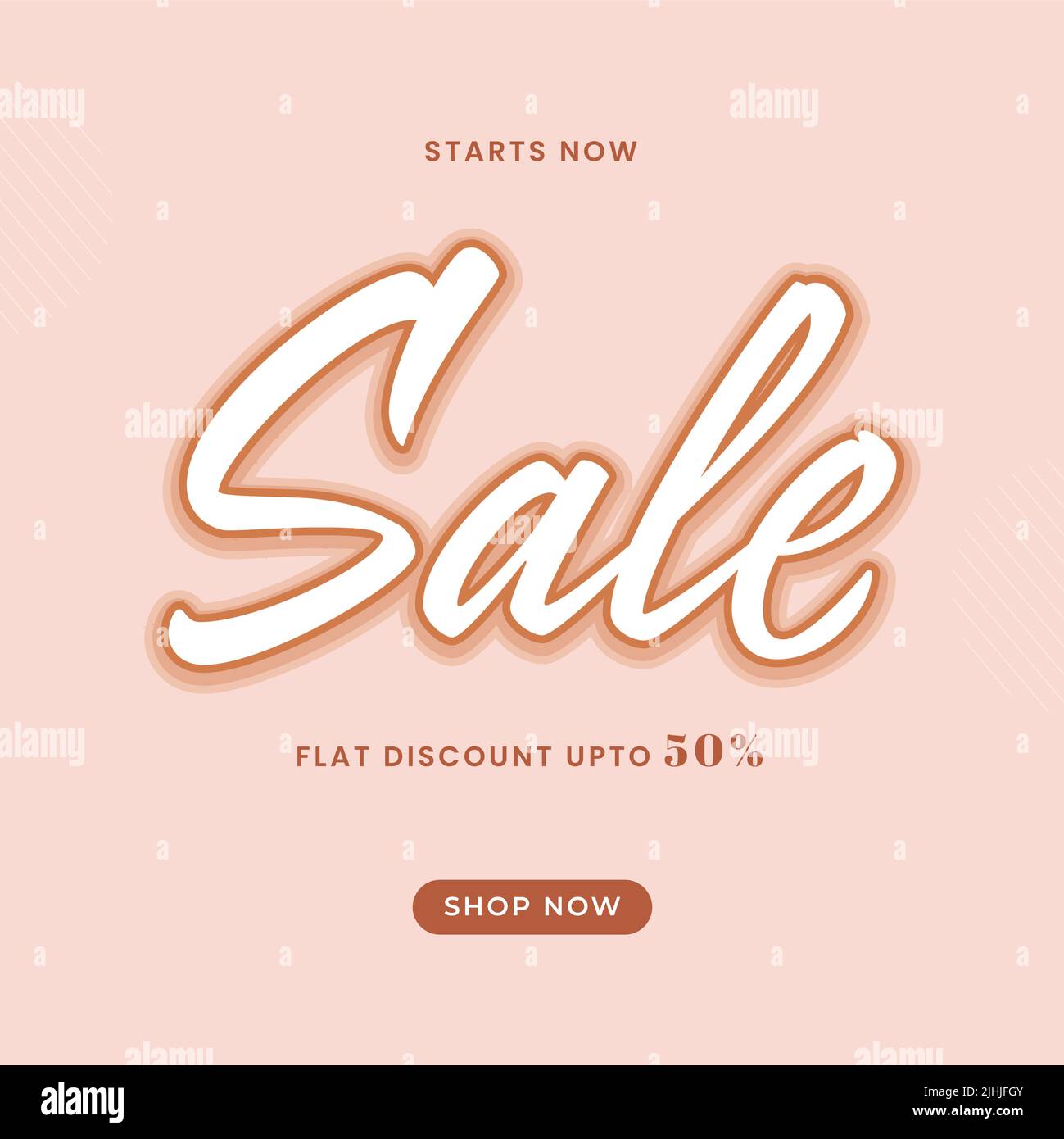 Start Now Sale Poster Design With 50% Discount Offer And White Brush ...