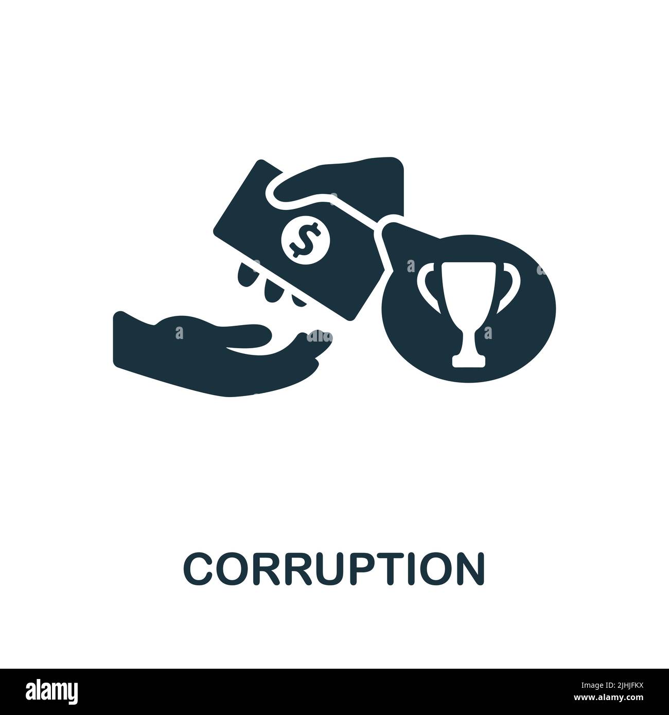Corruption icon. Monochrome simple line Economic Crisis icon for ...