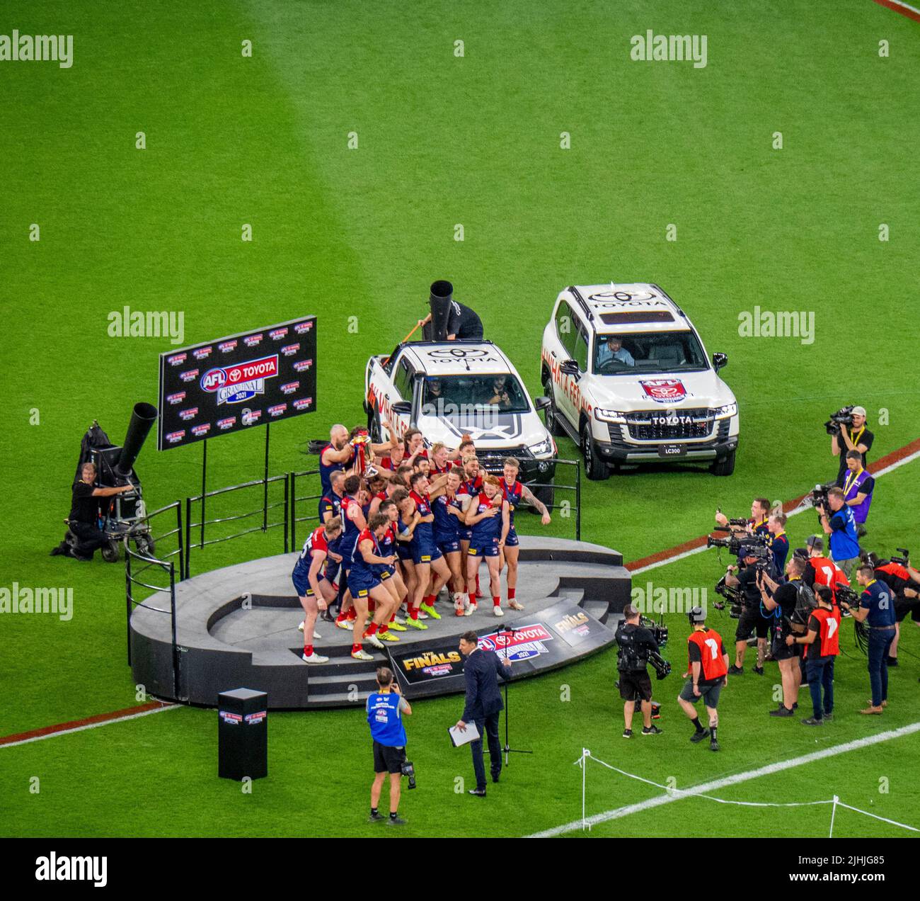 Post game celebrations 2021 AFL Grand Final at Optus Stadium Perth ...