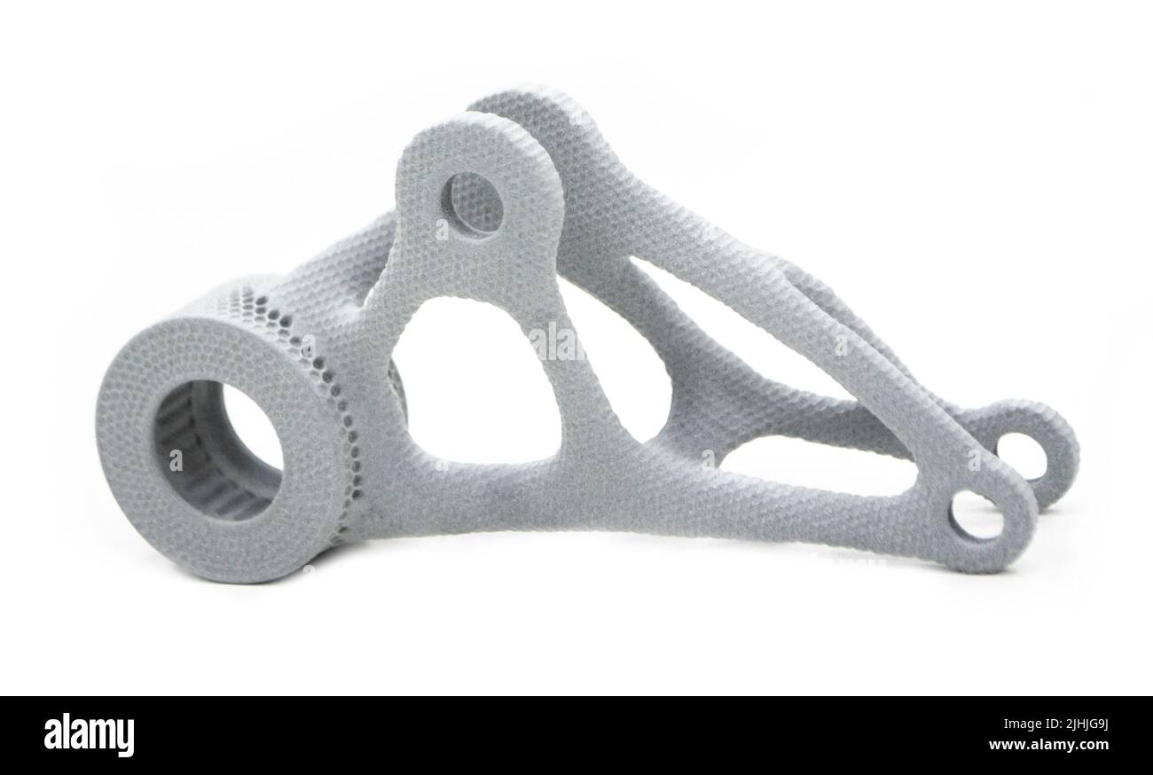 Model printed on 3D printer isolated on white background. Object ...