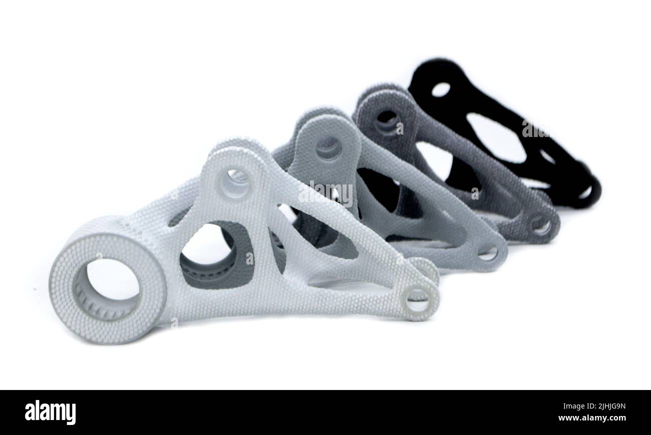 Models printed on 3D printer isolated on white background. Object ...