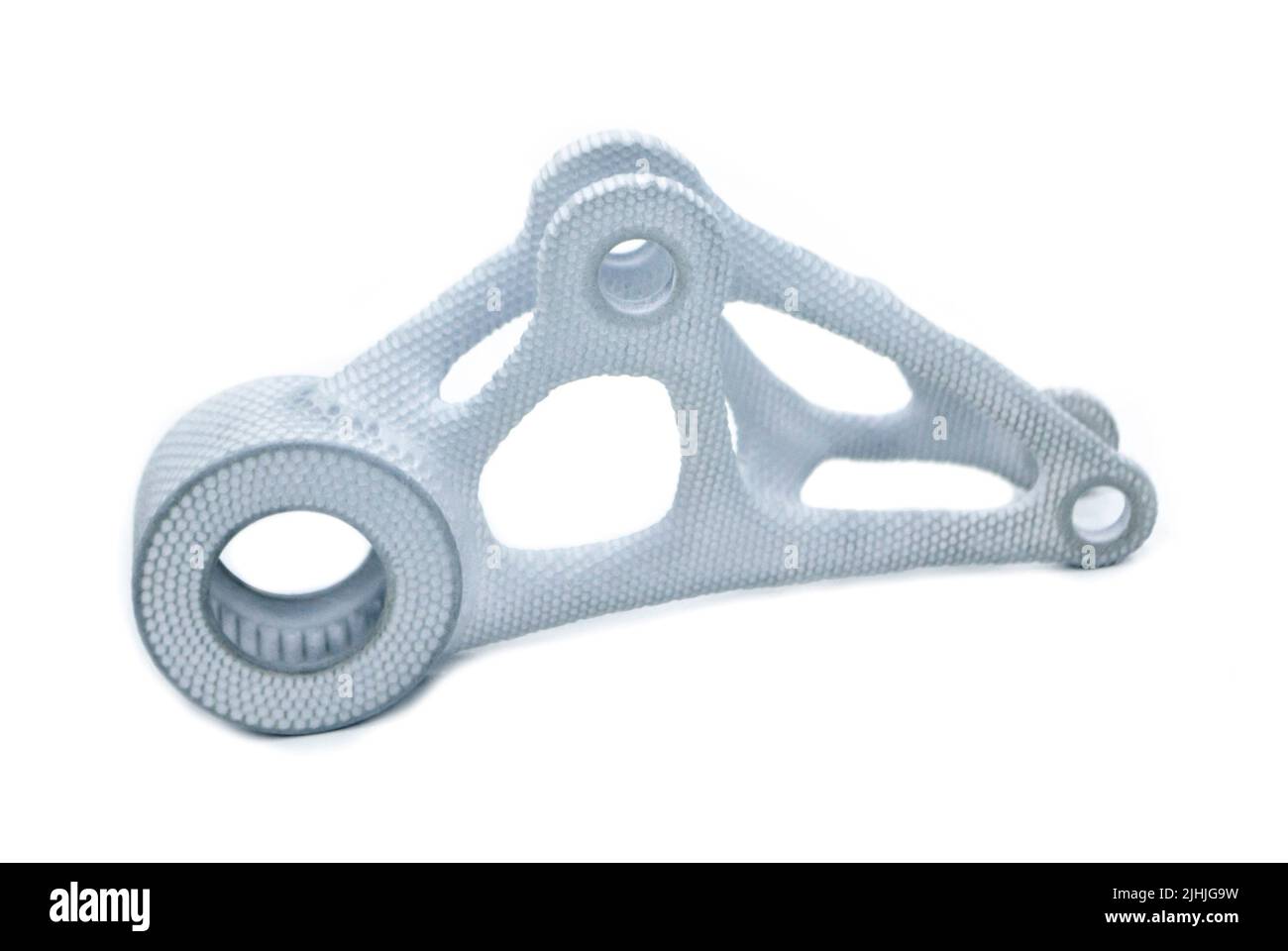 Model printed on 3D printer isolated on white background. Object detail ...