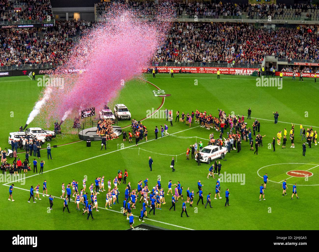 Post game celebrations 2021 AFL Grand Final at Optus Stadium Perth ...