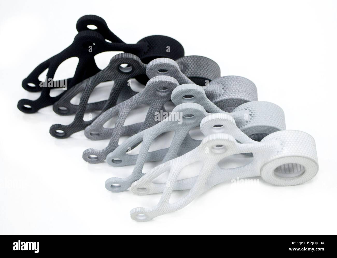 Models printed on 3D printer isolated on white background. Object ...