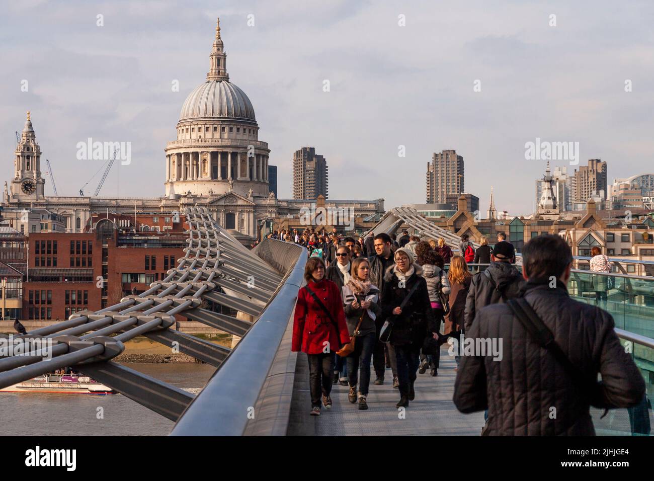 London, England - Aril 2, 2012: The Millennium Bridge, known as the ...