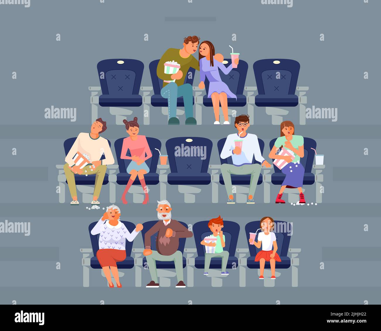 Cartoon people sitting hi-res stock photography and images - Alamy