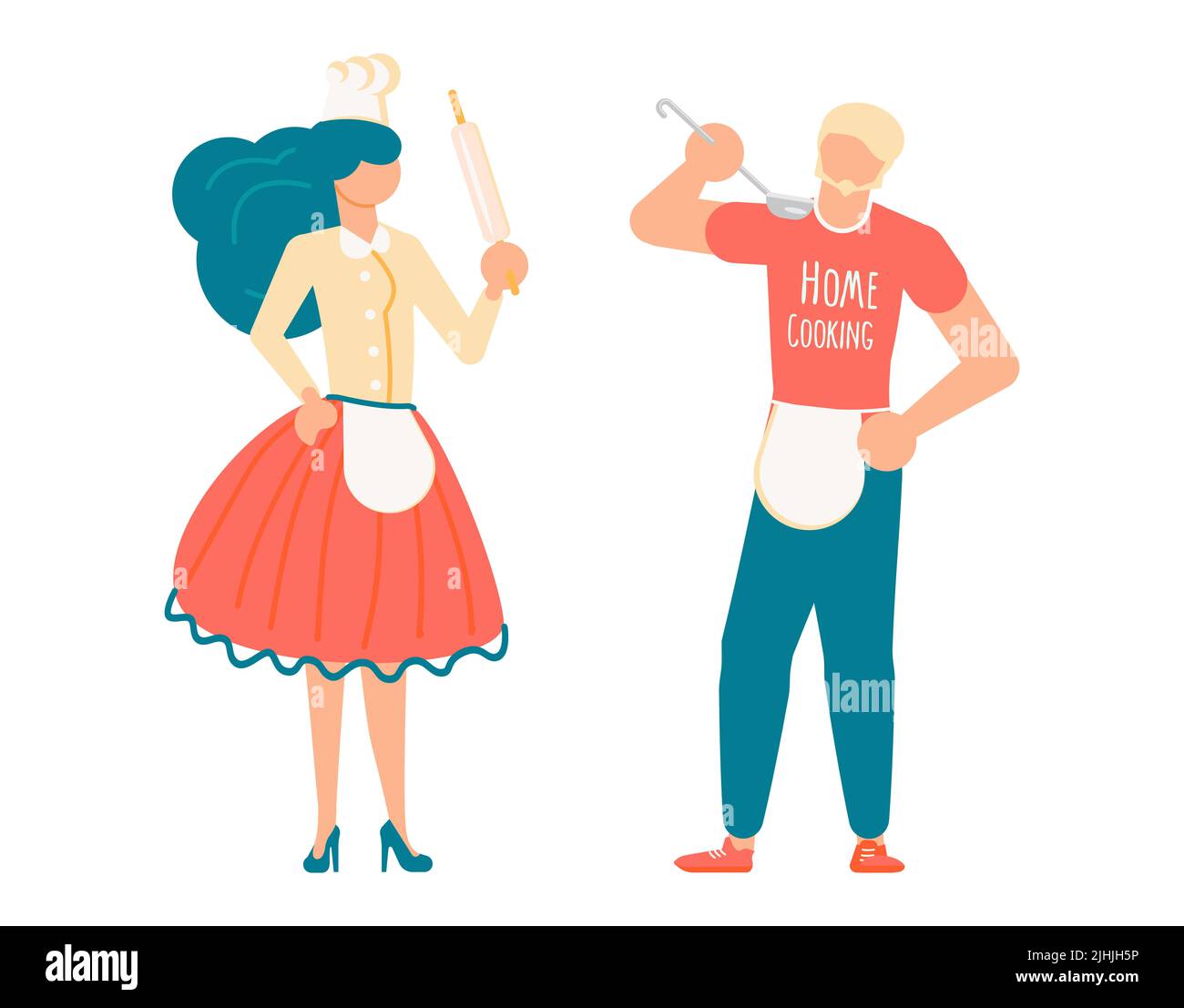 Pair of chefs isolated on white background Stock Photo - Alamy