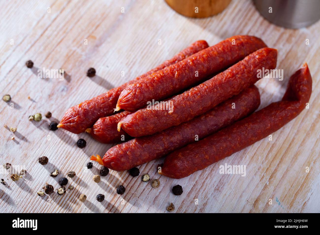 Close up view of tyrolean sausages Stock Photo - Alamy