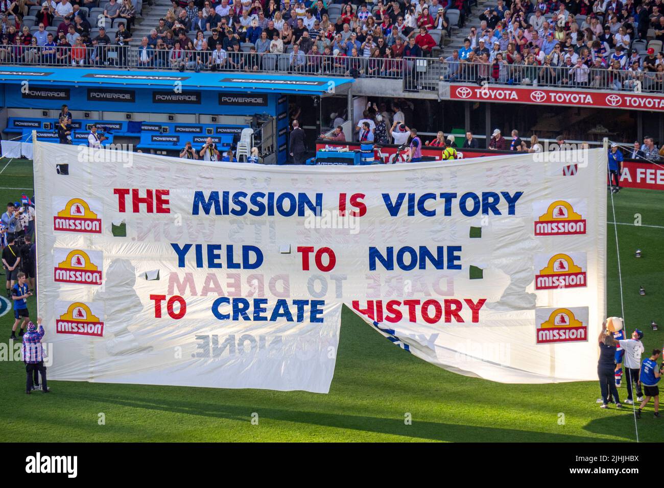 Western Bulldogs Football club banner at 2021 AFL Grand Final at Optus ...