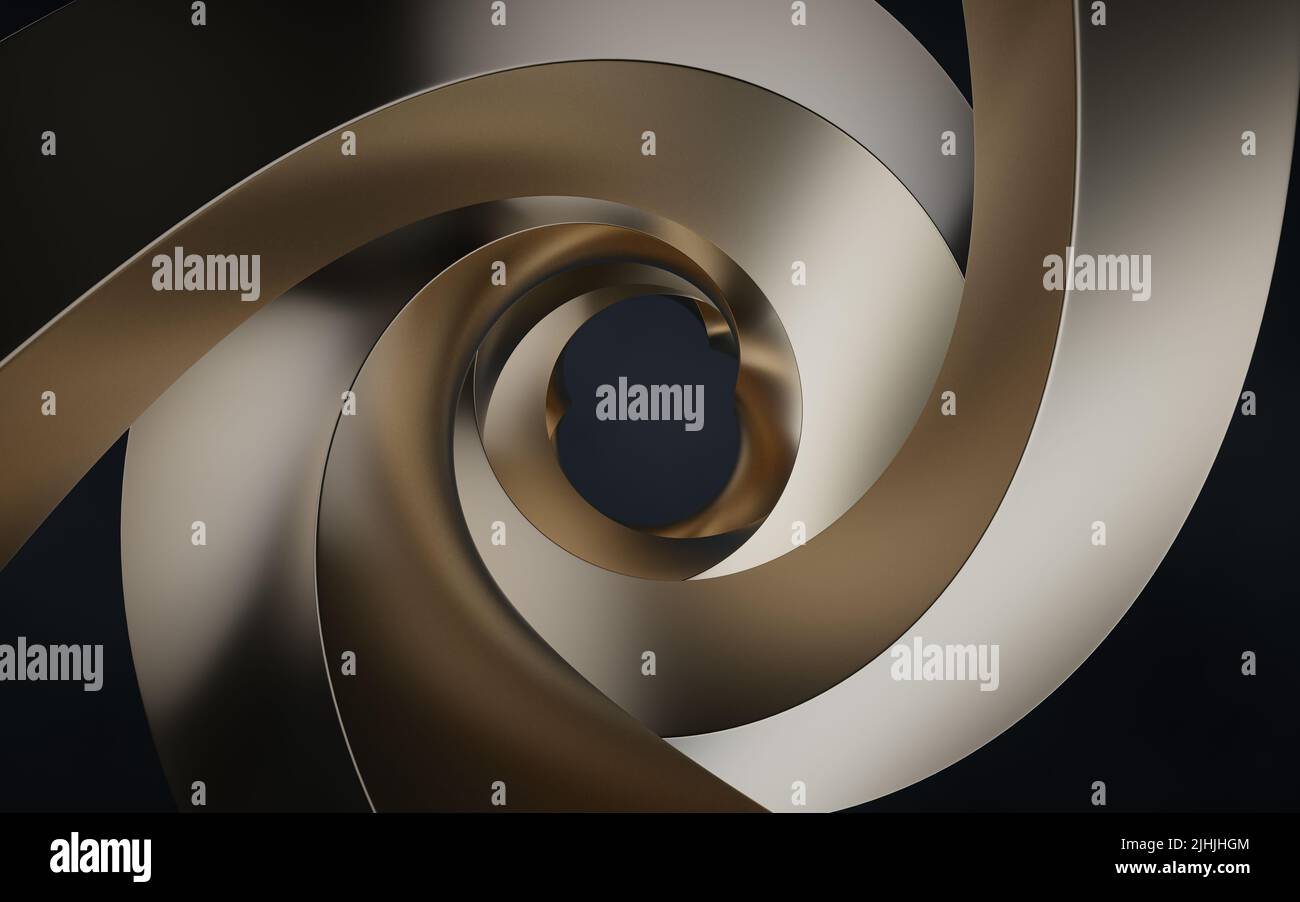 Metallic curve geometry background, 3d rendering. Computer digital ...