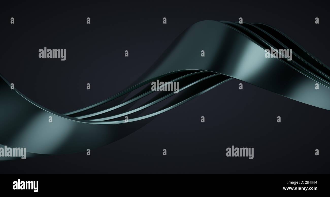 Metallic curve geometry background, 3d rendering. Computer digital ...