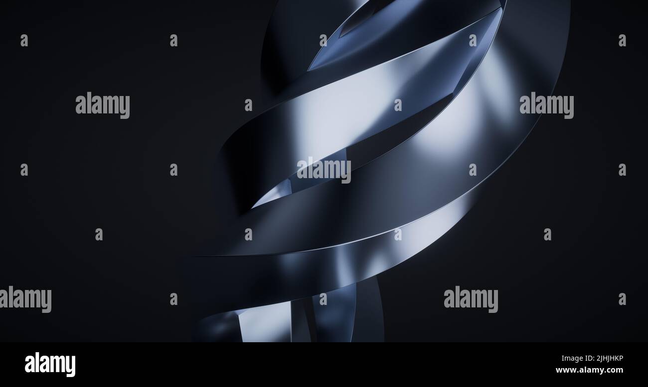 Metallic curve geometry background, 3d rendering. Computer digital ...