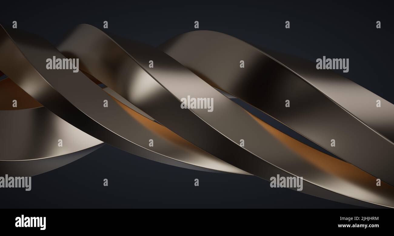 Metallic curve geometry background, 3d rendering. Computer digital ...
