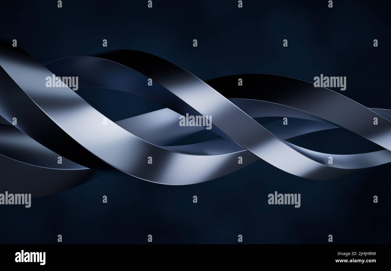 Metallic curve geometry background, 3d rendering. Computer digital ...