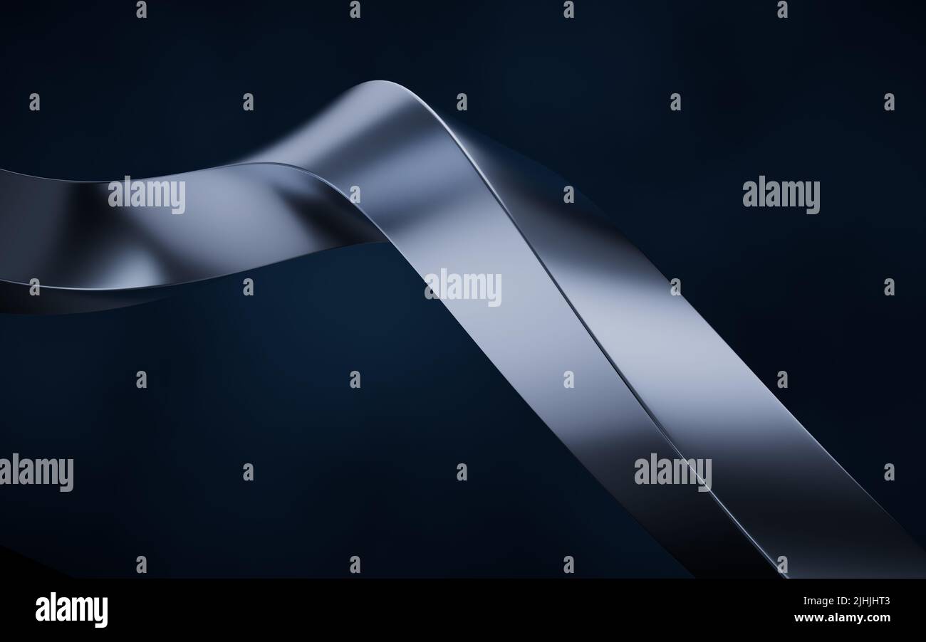 Metallic curve geometry background, 3d rendering. Computer digital ...