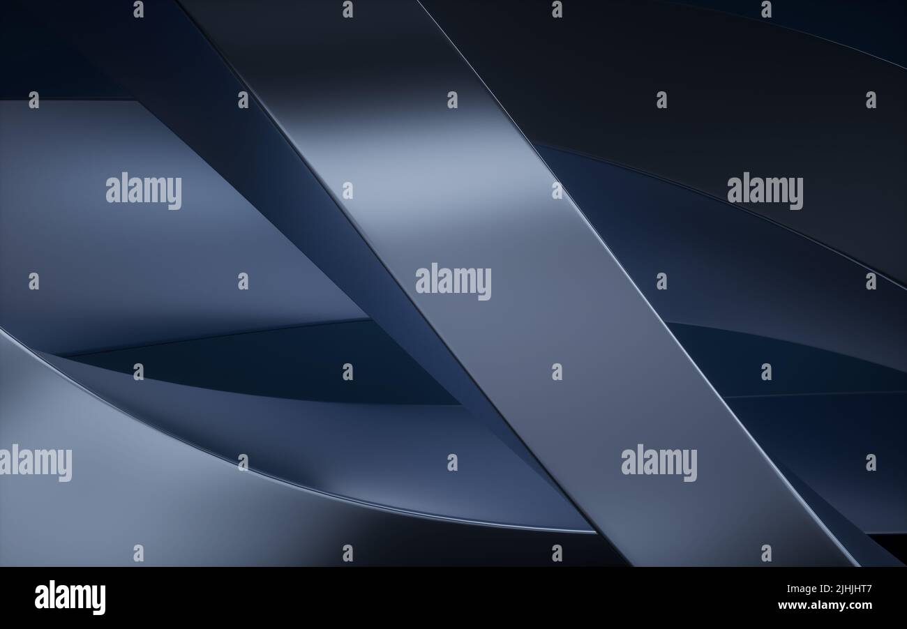 Metallic curve geometry background, 3d rendering. Computer digital ...
