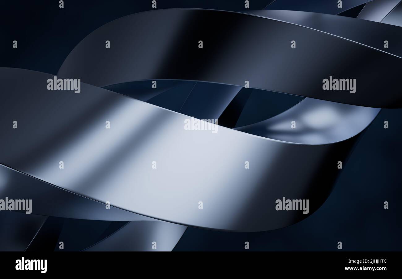 Metallic curve geometry background, 3d rendering. Computer digital ...