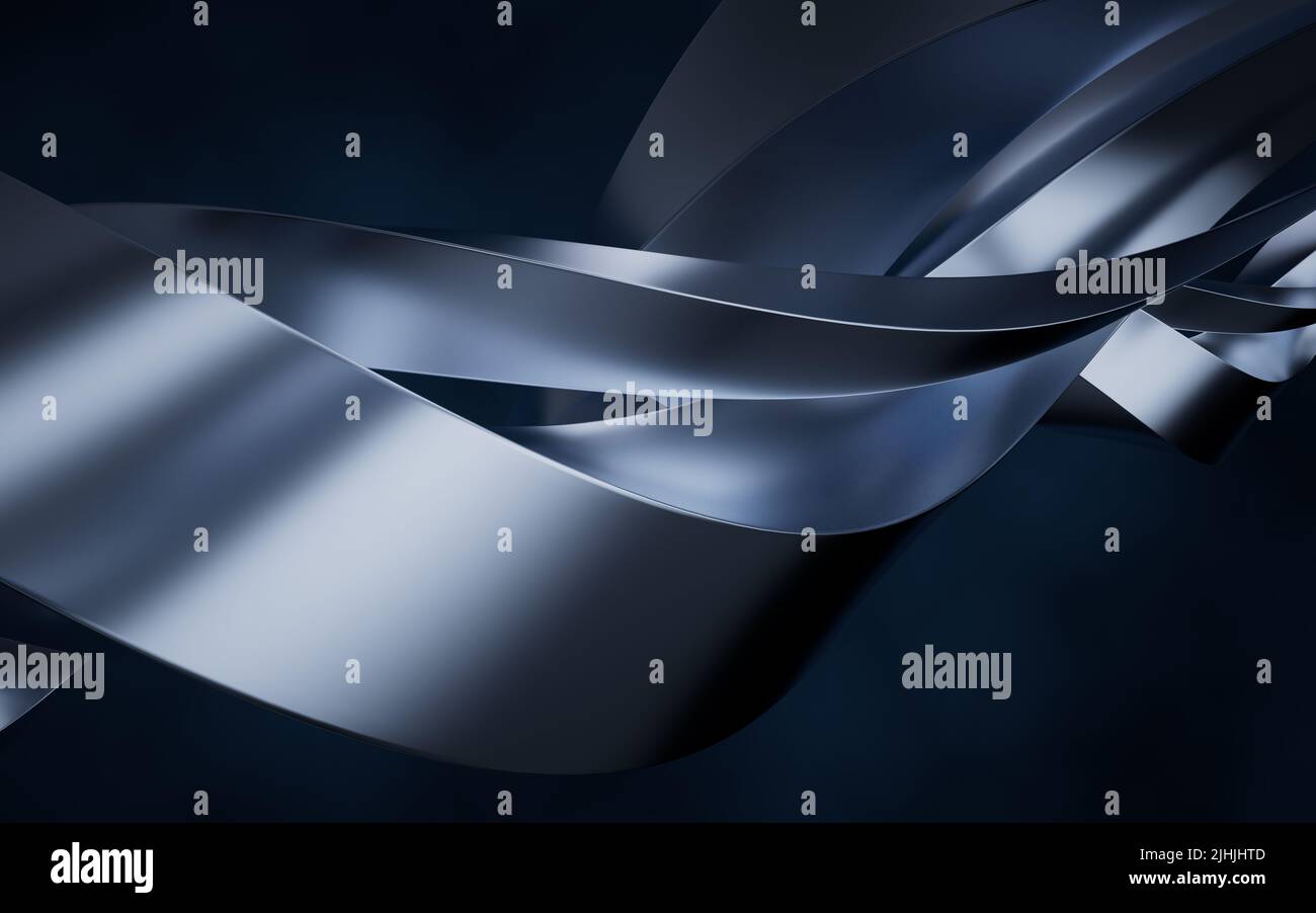 Metallic curve geometry background, 3d rendering. Computer digital ...