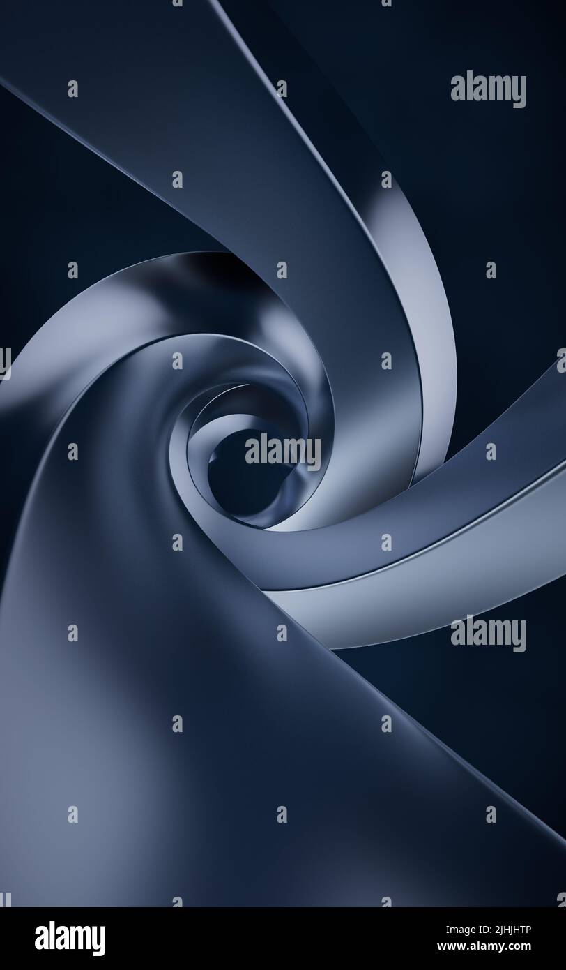 Metallic curve geometry background, 3d rendering. Computer digital ...
