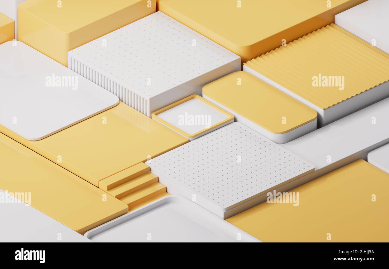 Empty geometric cube stages, 3d rendering. Computer digital drawing ...