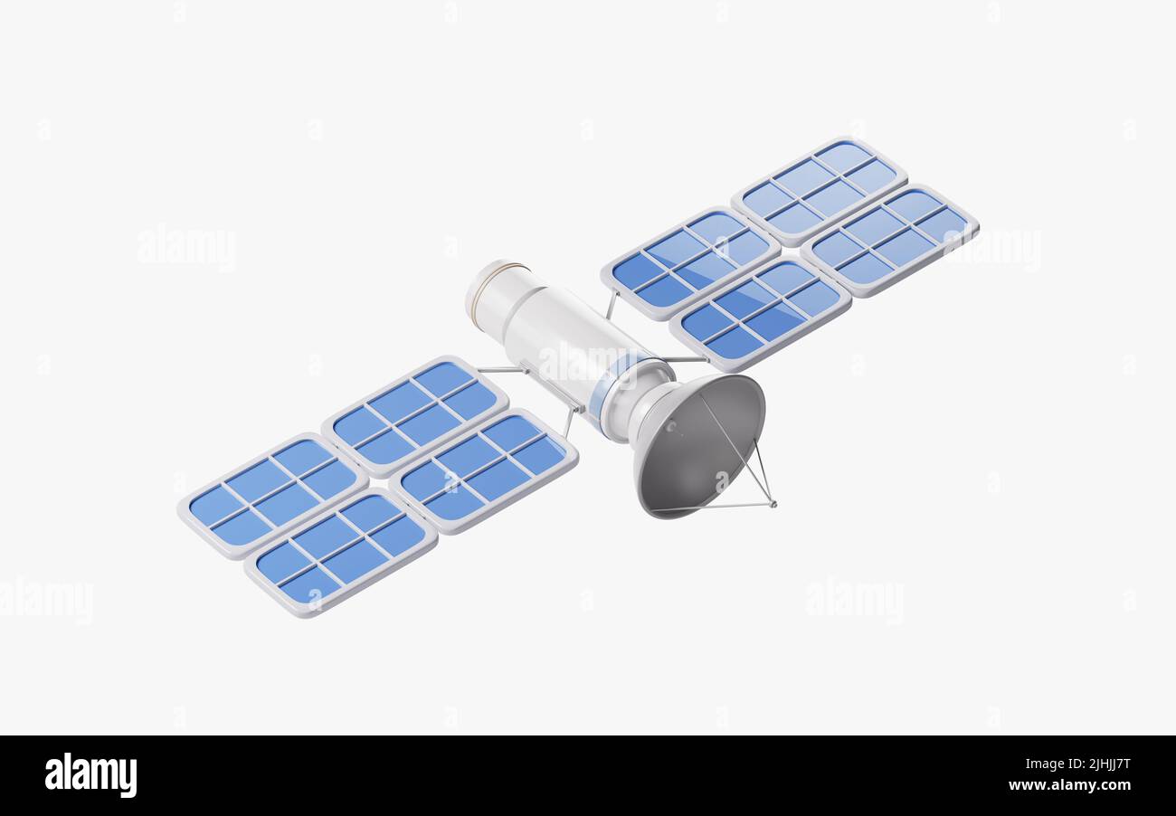 Space orbital satellite, aerospace and communications concept, 3d ...