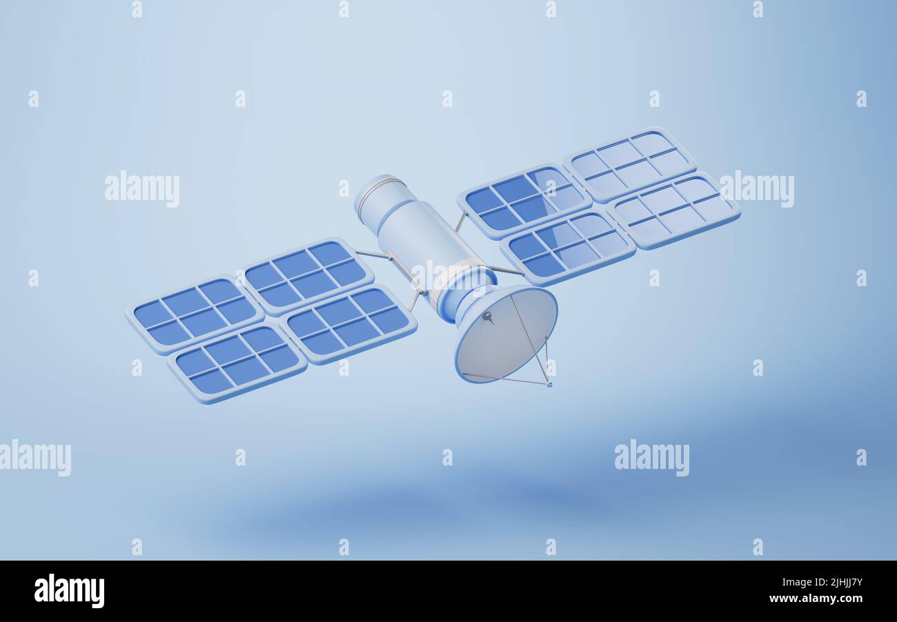Space orbital satellite, aerospace and communications concept, 3d ...
