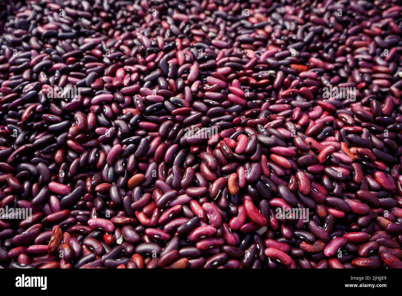 Close up red bean seeds in a bamboo container background Stock Photo ...