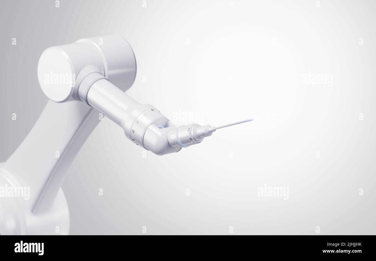 Mechanical arm with white background, 3d rendering. Computer digital ...