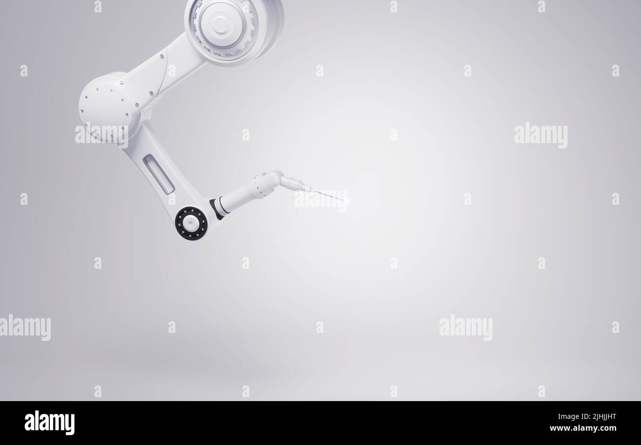 Mechanical arm with white background, 3d rendering. Computer digital ...