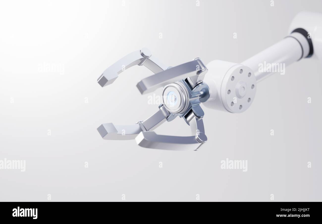Mechanical arm with white background, 3d rendering. Computer digital ...