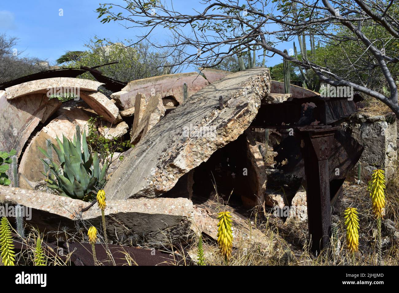 Old stone slabs in a pile outside Balashi Gold Mill ruins Stock Photo ...