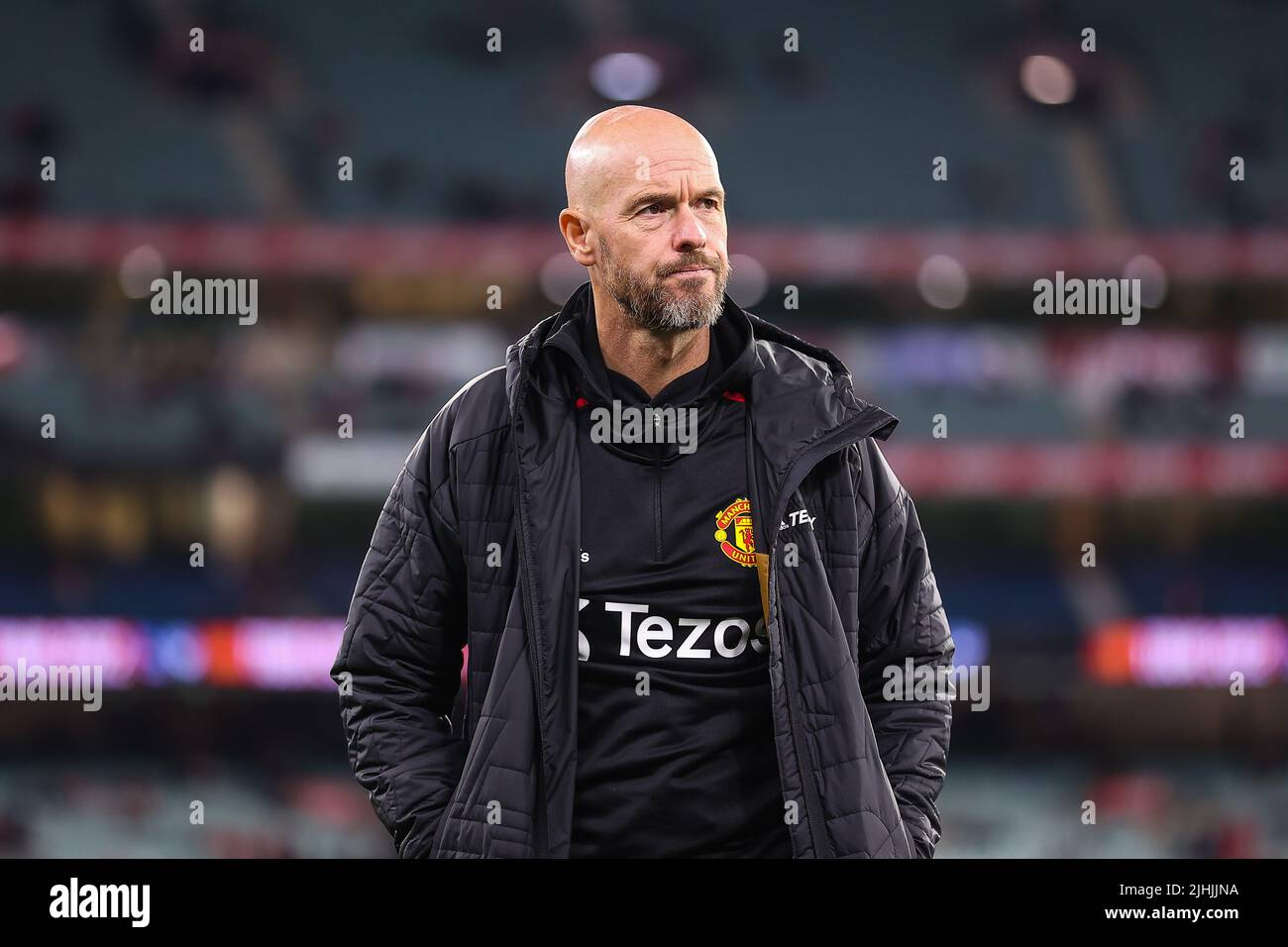 Erik Ten Hag Manager Of Manchester United Arrives At The Mcg Stock