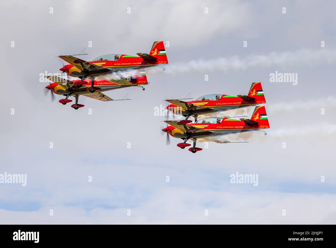 Royal Jordanian Falcons aerobatic display team, arriving at RAF ...