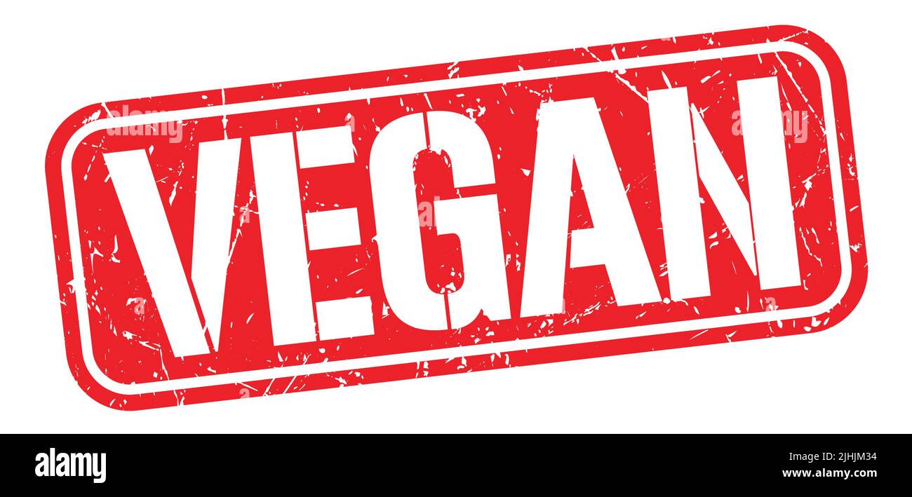 VEGAN text written on red grungy stamp sign Stock Photo - Alamy