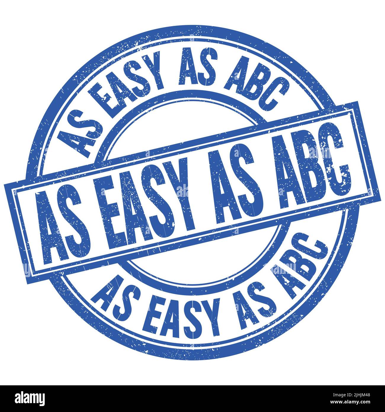 AS EASY AS ABC text written word on blue round stamp sign Stock Photo ...
