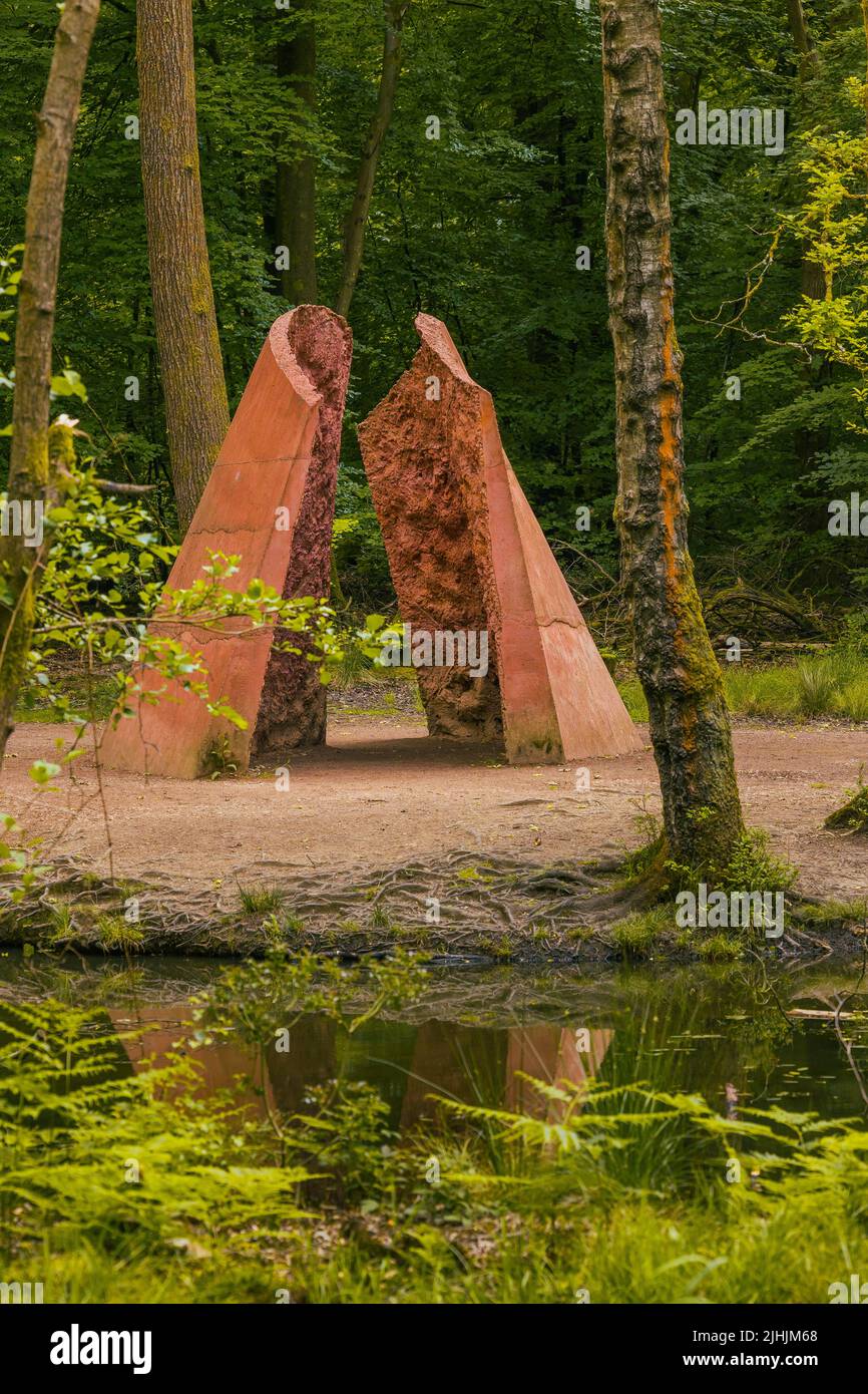 "Threshold" by Natasha Rosling. Forest of Dean Sculpture Trail Stock ...