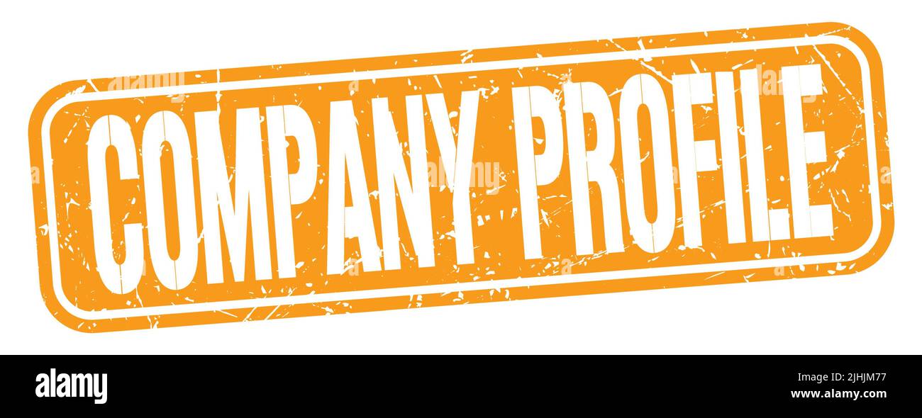 COMPANY PROFILE text written on orange grungy stamp sign Stock Photo ...
