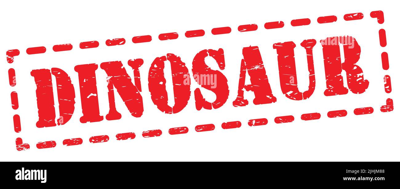 DINOSAUR text written on red dash stamp sign Stock Photo - Alamy