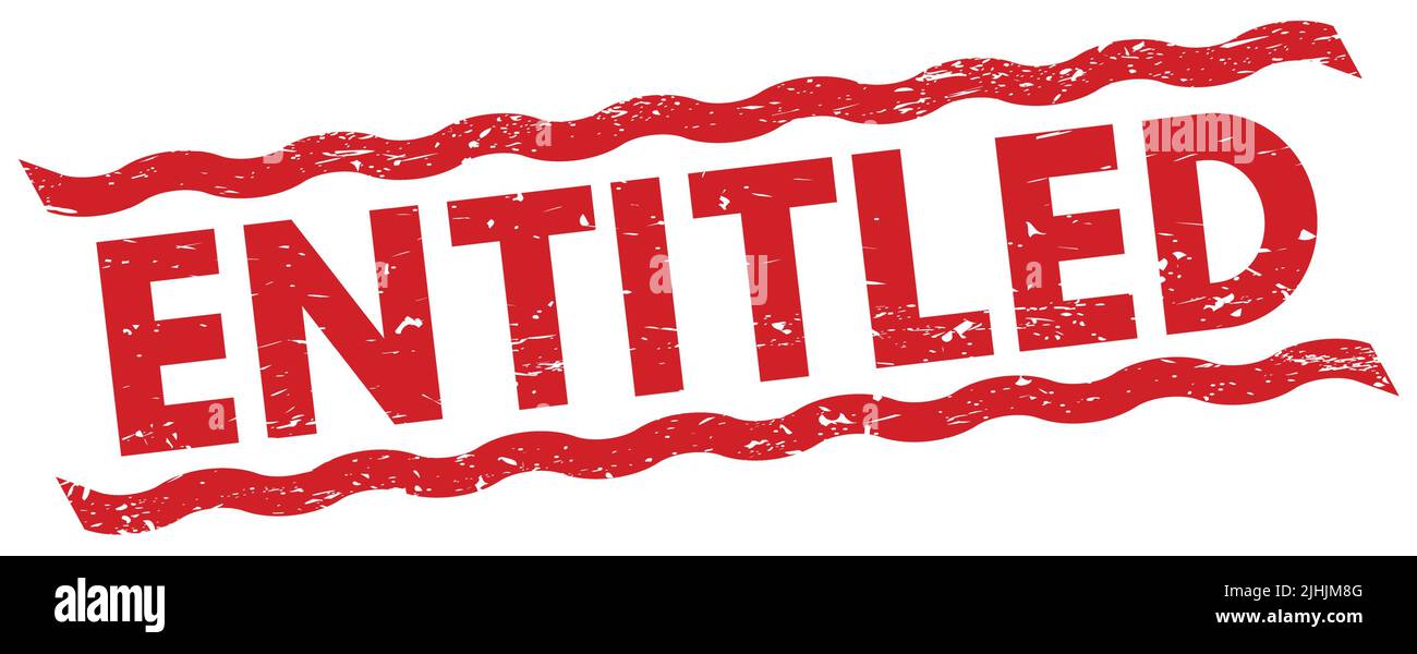 ENTITLED text written on red lines stamp sign Stock Photo - Alamy