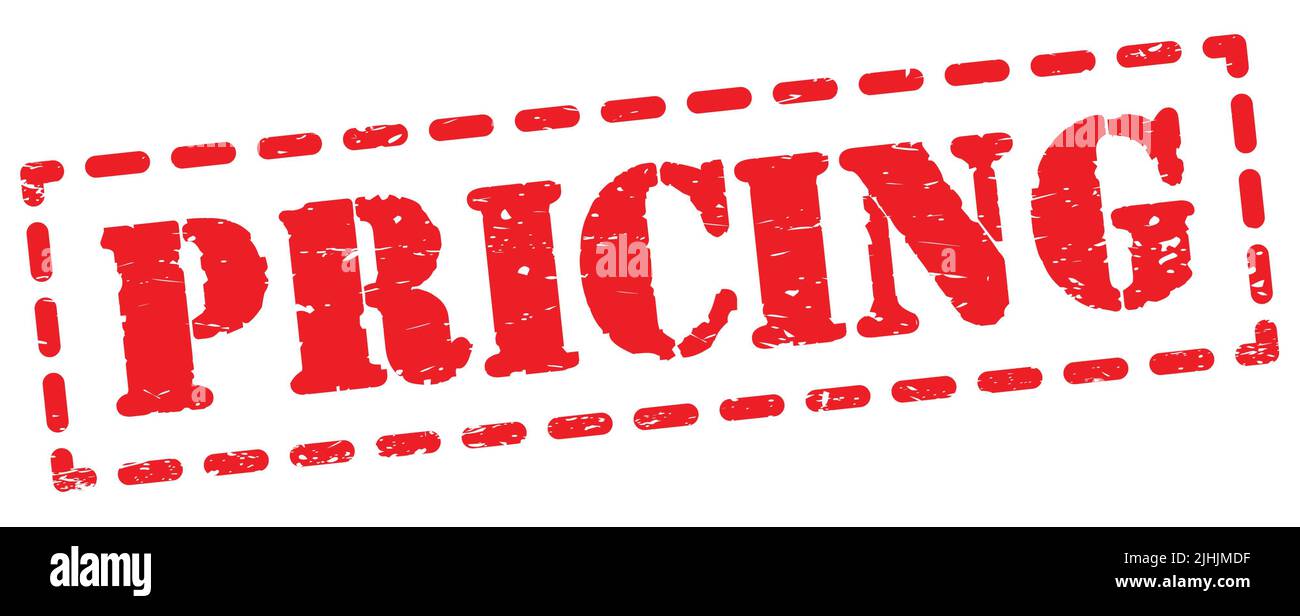PRICING text written on red dash stamp sign Stock Photo - Alamy